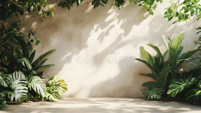 A Subtle and Natural Tree Leaves Shadow Creates a Tranquil and Elegant ...