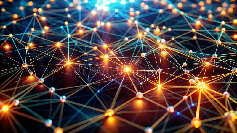 Subtle Network Glow a LowLight Background Featuring Intricate ...