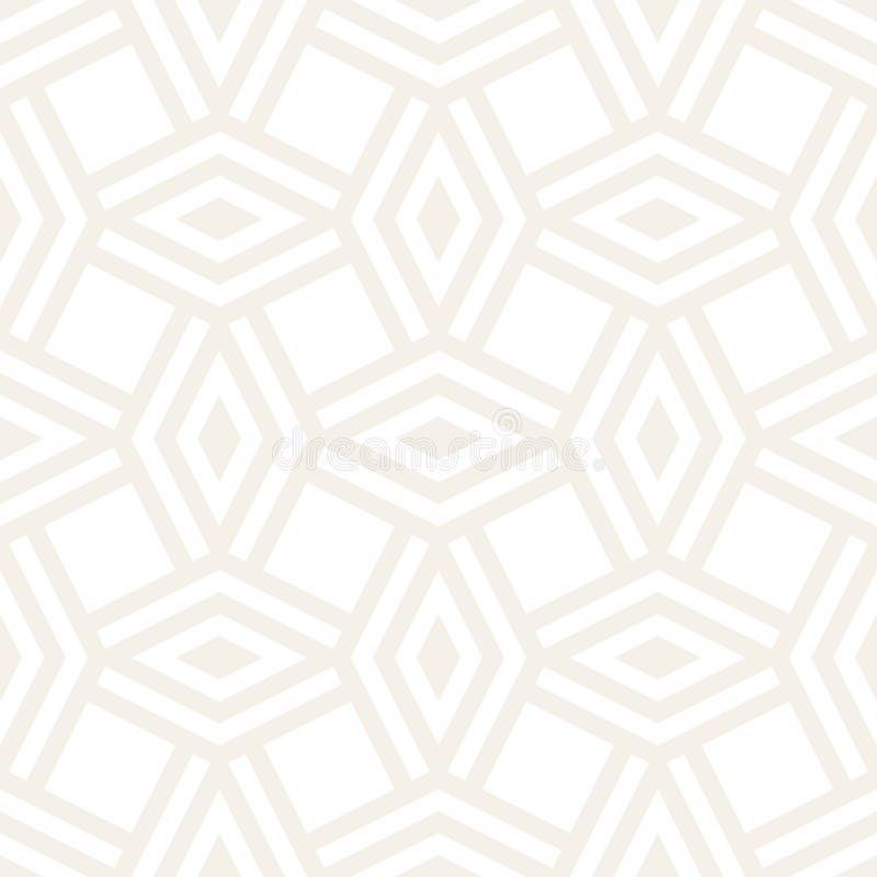 Subtle Ornament with Striped Rhombuses. Vector Seamless Monochrome ...