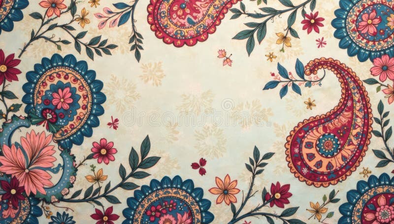 Subtle Paisley Pattern, Muted Color Palette, Soft Textures , Smooth ...