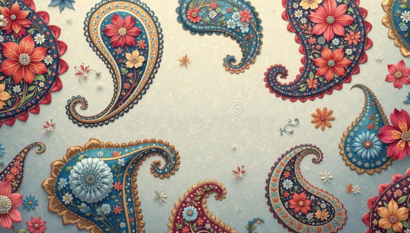 Subtle Paisley Pattern, Muted Color Palette, Soft Textures , Smooth ...