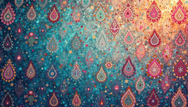 Subtle Paisley Teardrops, Muted Color Palette , Design Element, Pattern ...