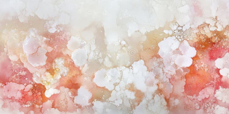 Subtle Pearl White and Coral Watercolor Splash Texture with Shimmering ...