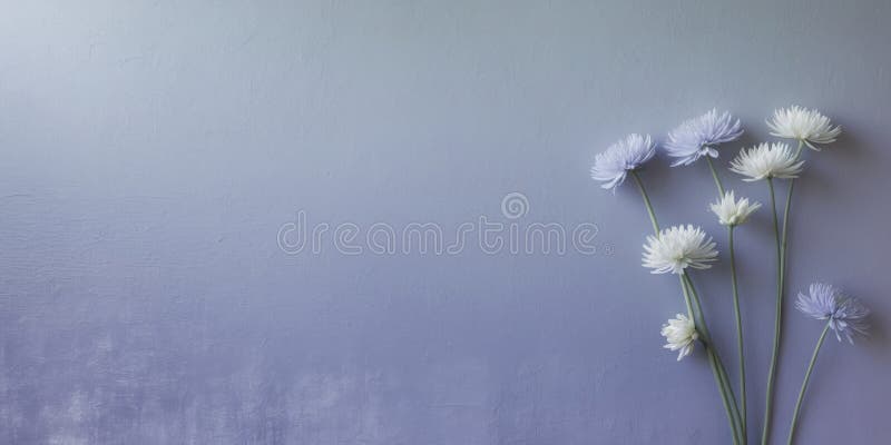 Subtle Periwinkle Wallpaper with Textured Background and Flowers Stock ...