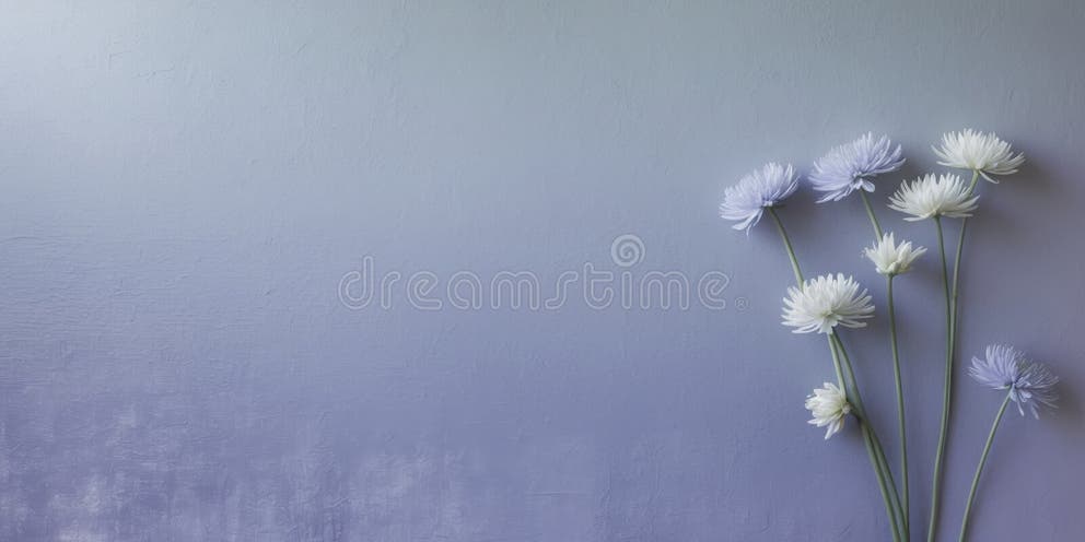 Subtle Periwinkle Wallpaper with Textured Background and Flowers Stock ...