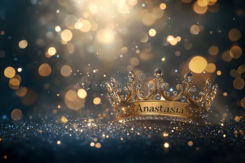 A Subtle Portrayal of a Stunning Crown on a Glitter-covered Table ...