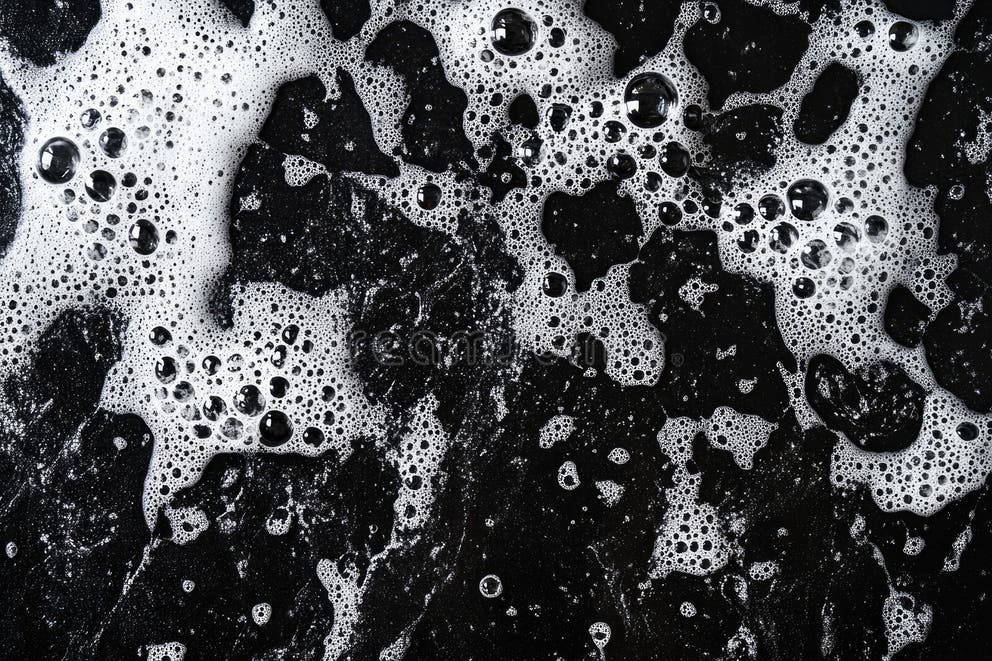 Foam Ripple on Dark Water Surface at Low Angle. Artificial Intelligence ...