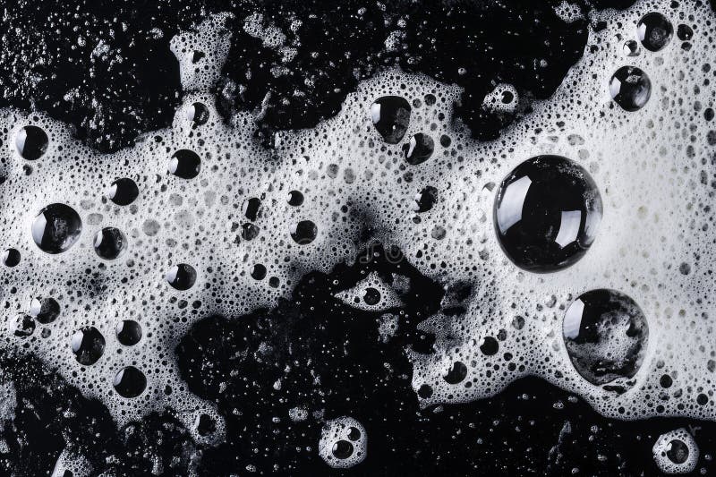 Foam Ripple on Dark Water Surface at Low Angle. AI Generated Stock ...