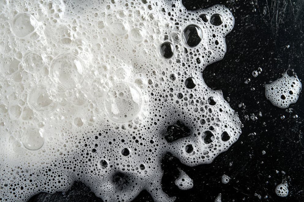 Foam Ripple on Dark Water Surface at Low Angle. AI Generated Stock ...