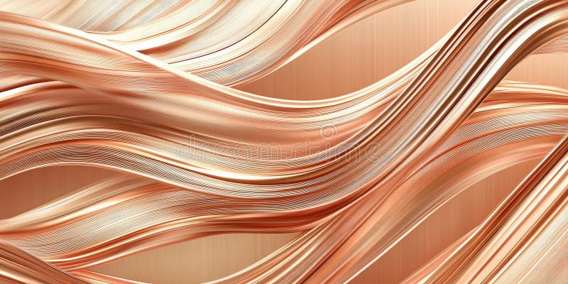 Subtle Rose Gold Abstract Texture with Flowing Metallic Lines and Soft ...