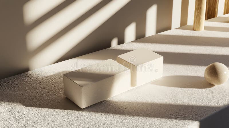 Subtle Shadows in a Bright Minimalist Workspace Modern Branding Mockup ...