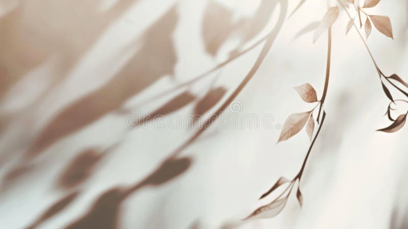 Subtle Shadows of Leaves on a Soft White Background Stock Illustration ...