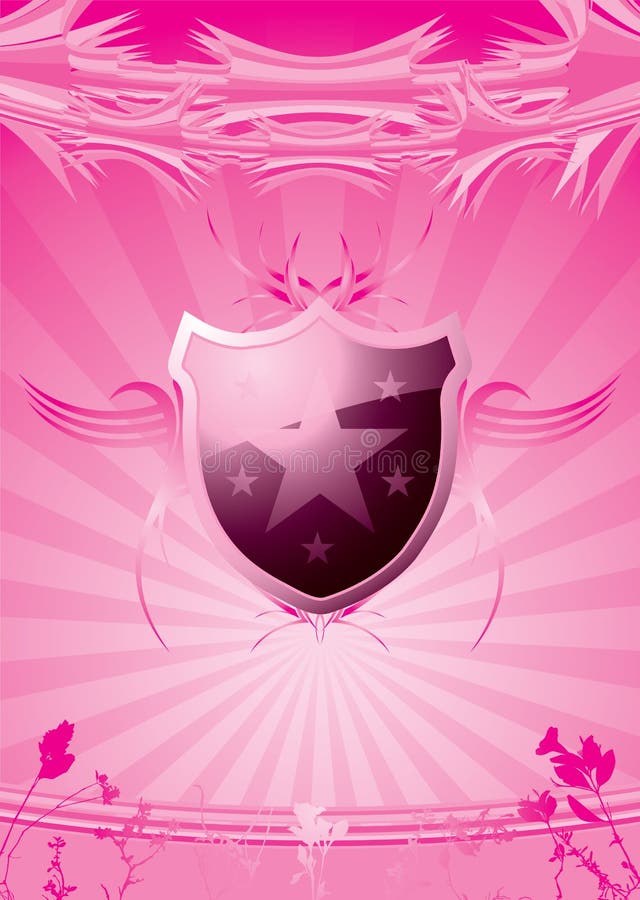 Pink Shield, Squiggle, Vector Stock Vector - Illustration of graphic ...