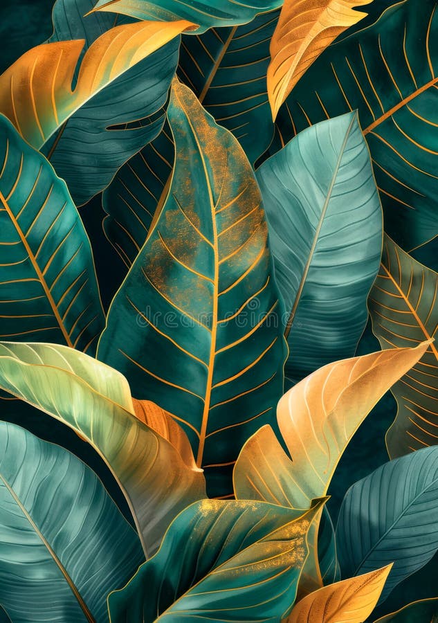 Subtle Tropical Leaf Pattern, Elegant Summer Background, Muted Green ...