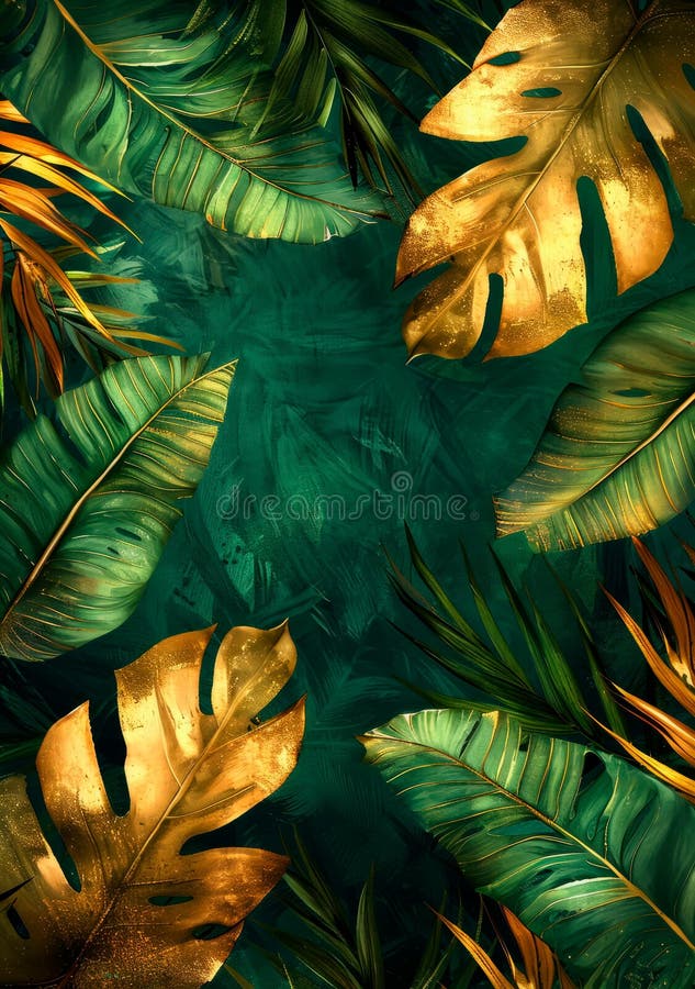 Subtle Tropical Leaf Pattern, Elegant Summer Background, Muted Green ...