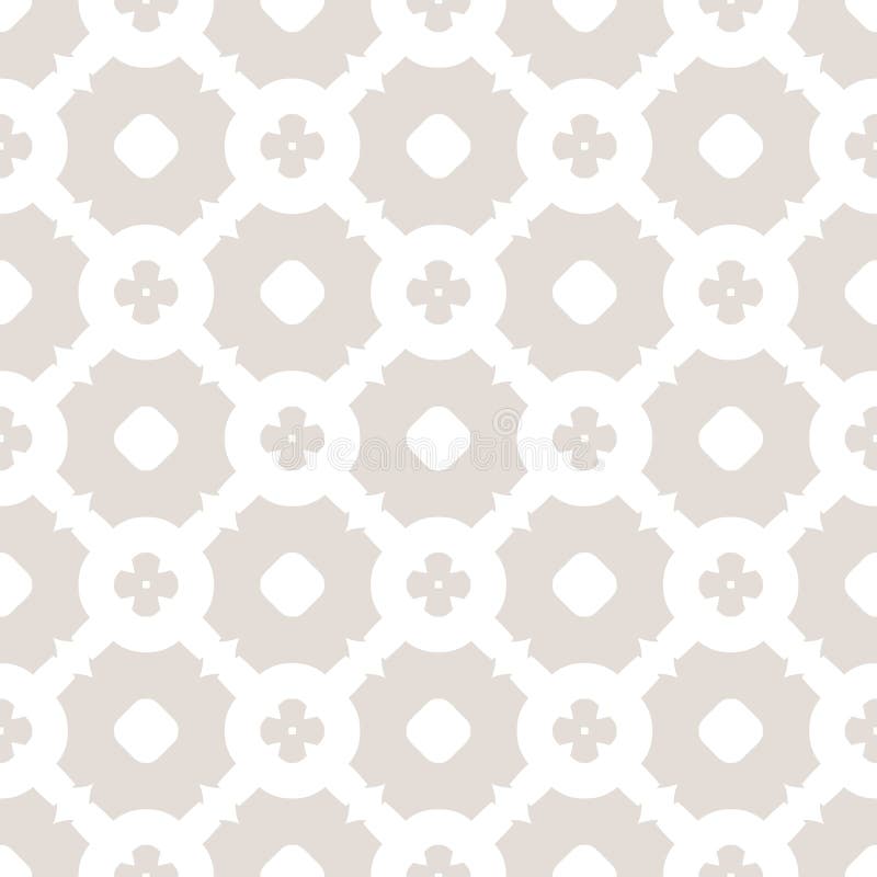 Subtle Vector Geometric Floral Seamless Pattern. White and Beige ...