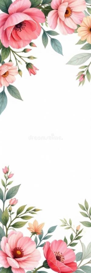 Subtle Watercolor Floral Frames, Minimalist Design, Minimalist, Paint ...