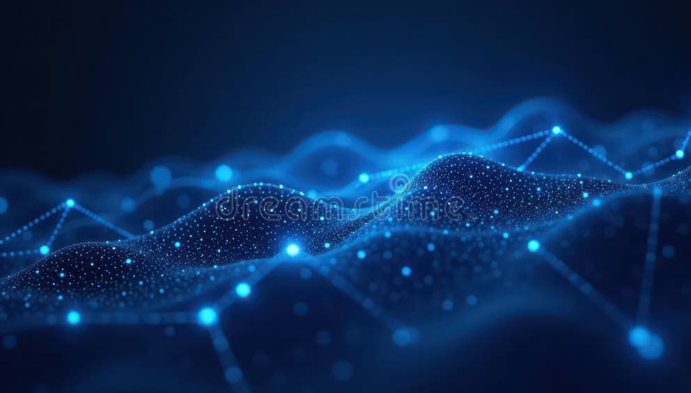 Subtle White Line Network on Deep Navy Blue Field, Creating a Grid Like ...