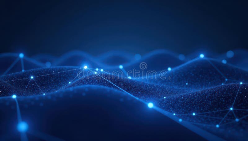 Subtle White Line Network on Deep Navy Blue Field, Creating a Grid Like ...