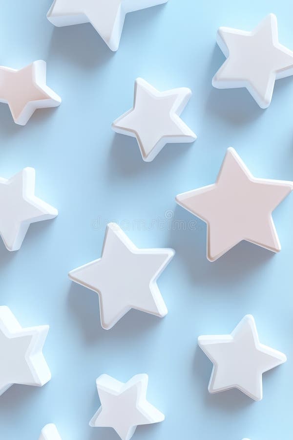 Subtly Raised Star Shapes in Various Sizes Create a Minimalist ...