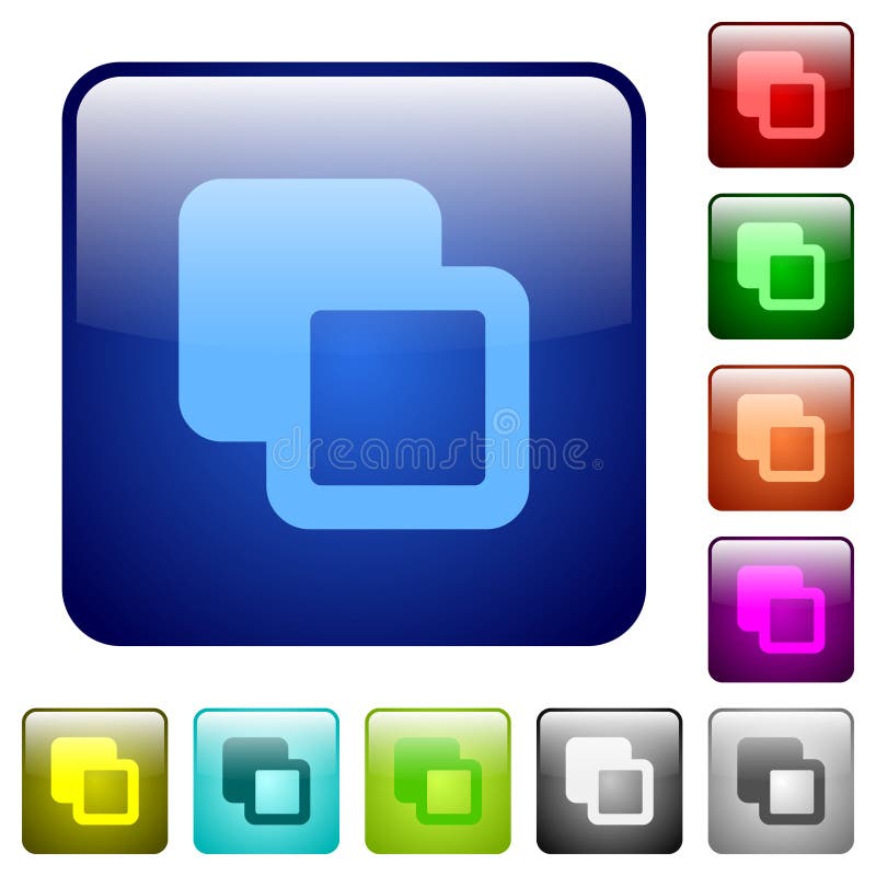 Subtract Shapes Color Square Buttons Stock Vector - Illustration of ...