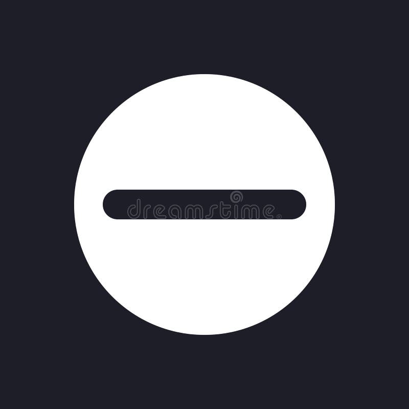 Subtraction Button Dark Mode Glyph Ui Icon Stock Vector - Illustration ...