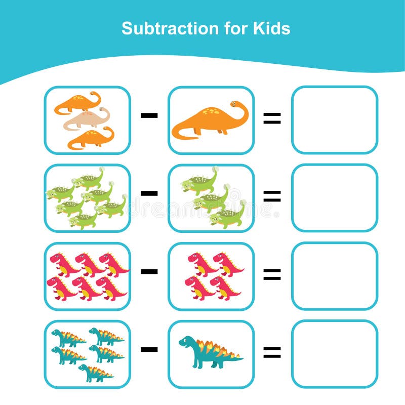 Subtraction for Kids. Educational Printable Math Worksheet. Stock ...