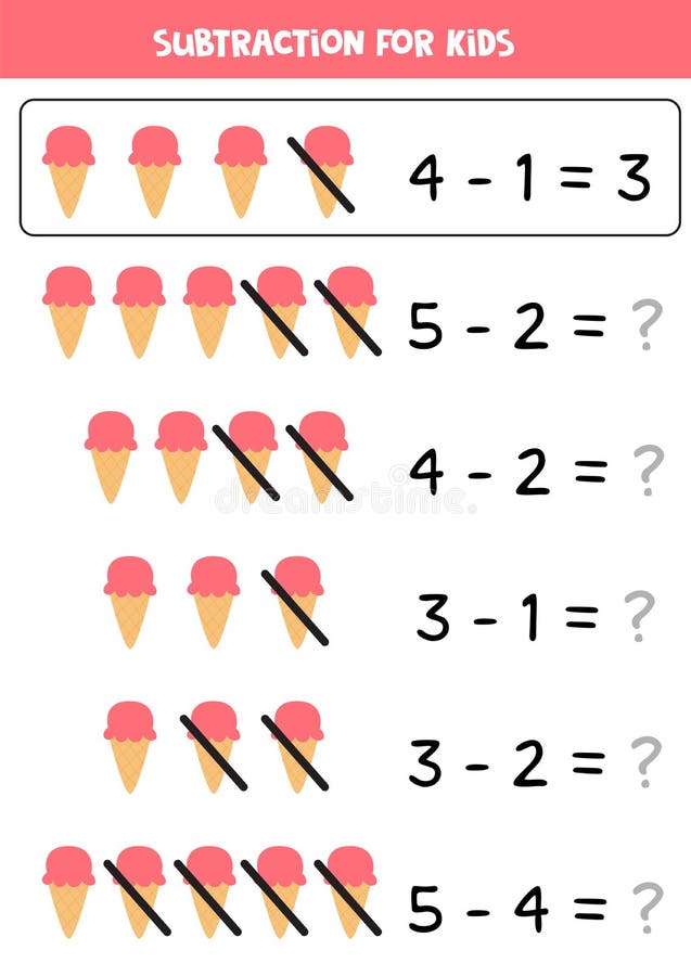 Subtraction with Cartoon Carrots. Math Game for Kids. Stock Vector ...