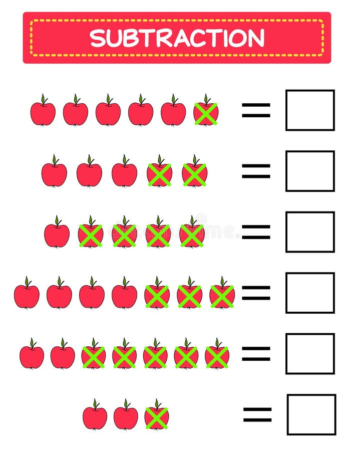 Subtraction. Math Worksheet for Kids. Developing Numeracy Skills. Solve ...