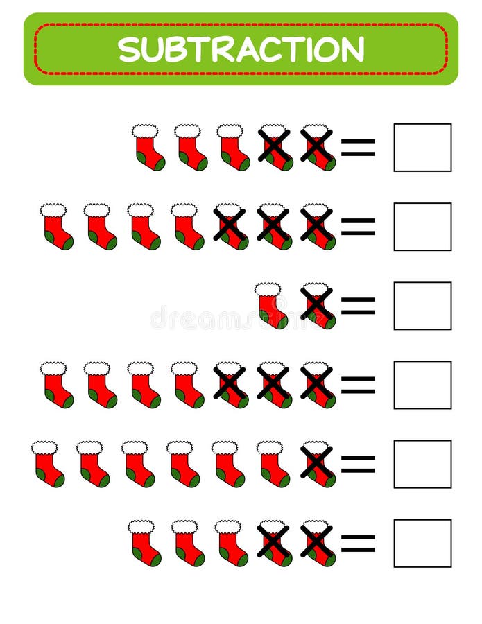 Subtraction. Math Worksheet for Kids. Developing Numeracy Skills. Solve ...