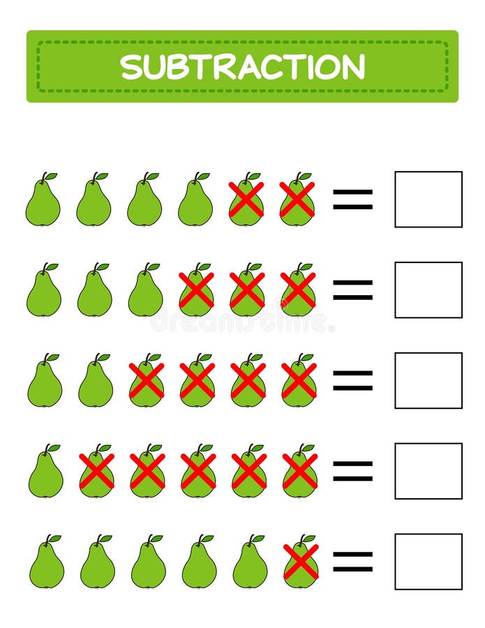 Subtraction. Math Worksheet for Kids. Developing Numeracy Skills. Solve ...