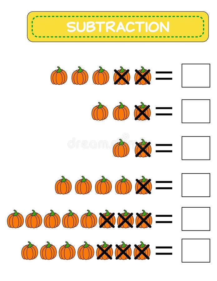 Subtraction. Math Worksheet for Kids. Developing Numeracy Skills. Solve ...