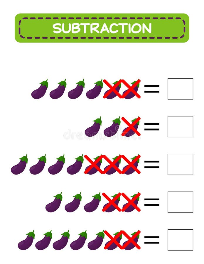 Subtraction. Math Worksheet for Kids. Developing Numeracy Skills. Solve ...