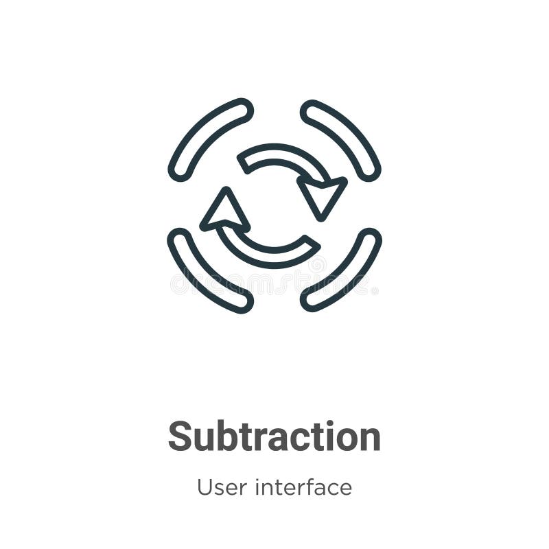 Subtraction Outline Vector Icon. Thin Line Black Subtraction Icon, Flat ...