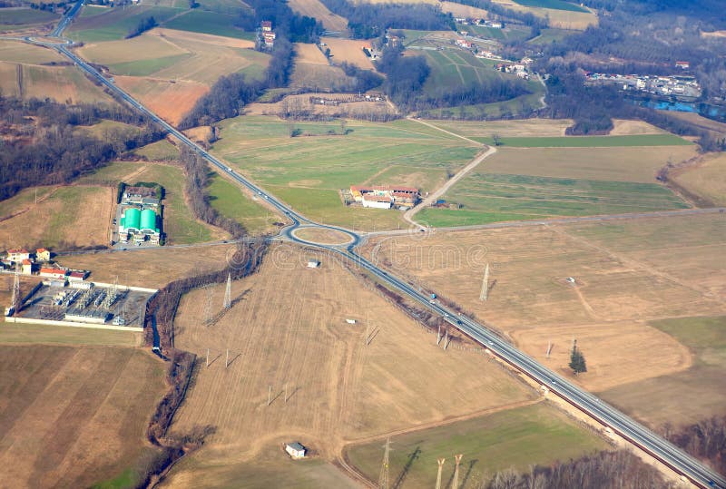 Suburb with circular road stock photo. Image of meander - 196715814