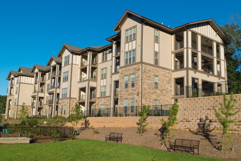 Suburban Apartment Building Stock Photo - Image of multilevel, flat ...