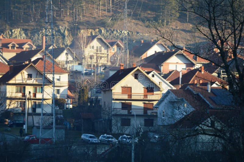 Suburban area with houses stock photo. Image of houses - 364907088
