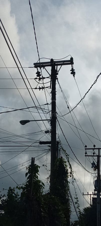 Suburban electric pole stock photo. Image of electricity - 268018270