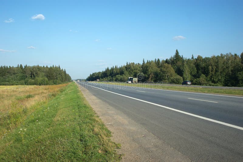 Suburban Highway in Summer Day Stock Photo - Image of landscape, line ...