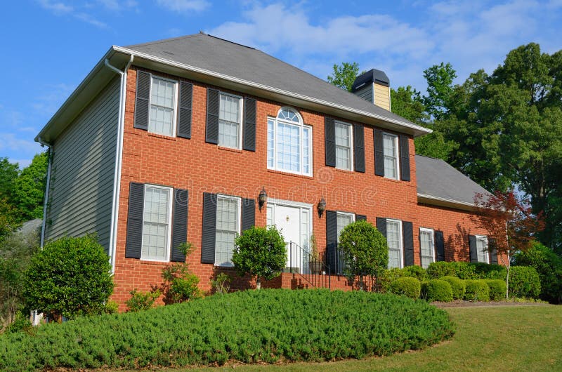 Suburban Home stock photo. Image of front, windows, exterior - 24704118