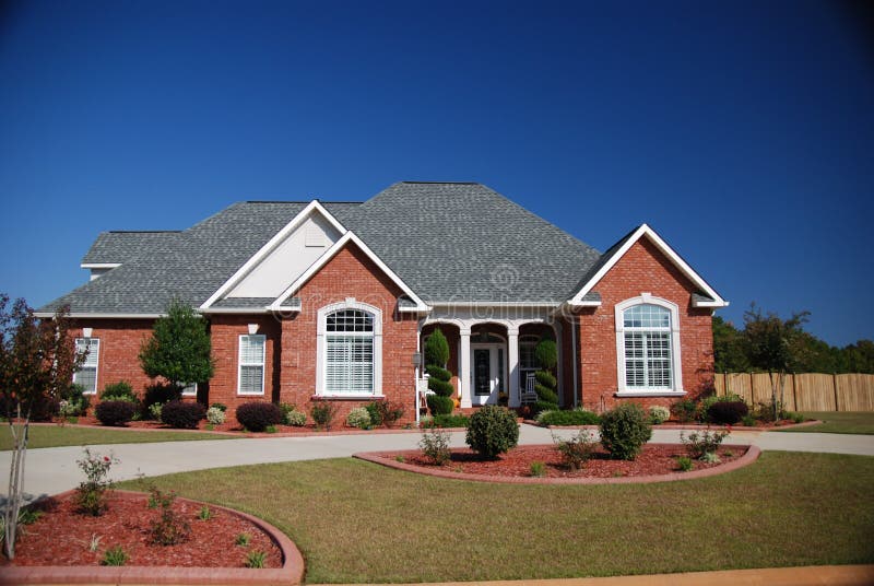 Suburban Home stock image. Image of wealthy, home, shrubs - 3545175