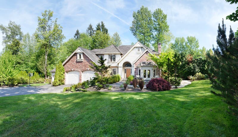 Suburban home in fall stock photo. Image of brown, horizontal - 19774194