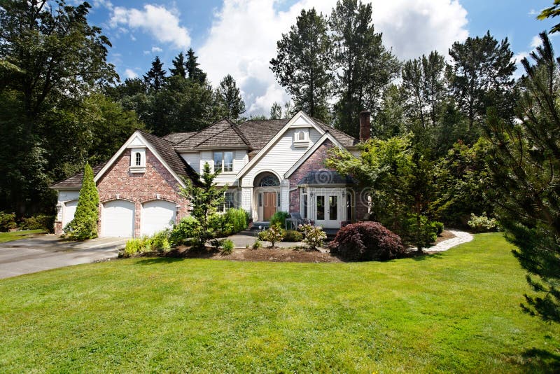 Suburban home in fall stock photo. Image of brown, horizontal - 19774194