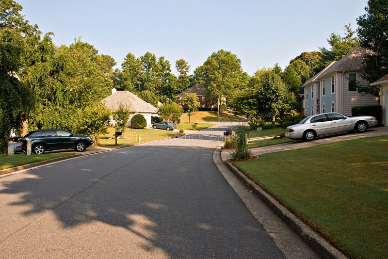 Typical American Neighborhood Stock Image - Image of home, sidewalk ...