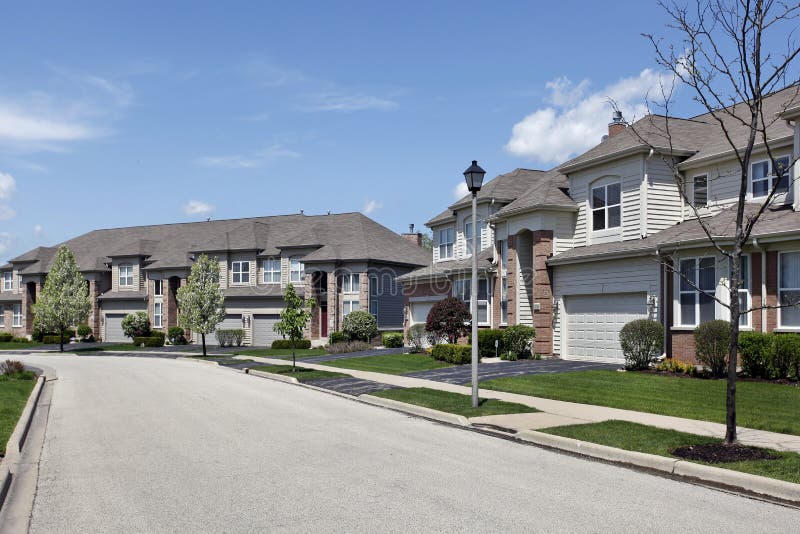 Suburban Neighborhood Townhouse Complex Stock Image - Image of dream ...