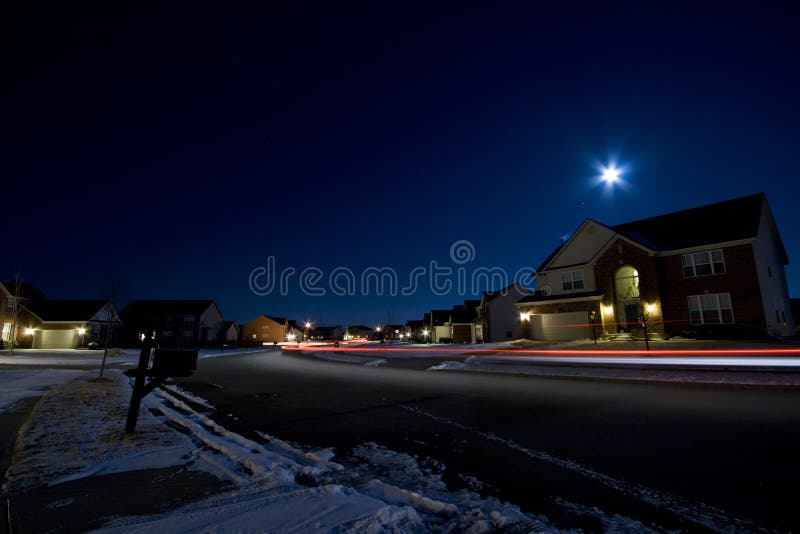 Suburban night stock photo. Image of subdivision, dark - 4846986