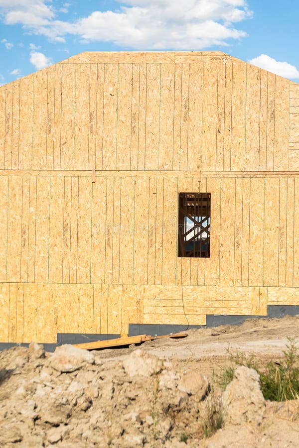 Suburban Single-Family House Construction: Framing Stage Progress Stock ...