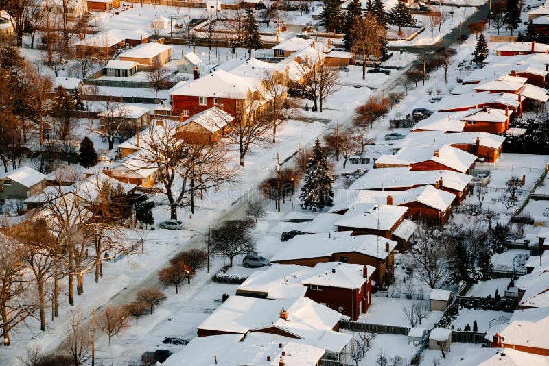 Suburban Snow stock photo. Image of rooftops, christmas - 37683514