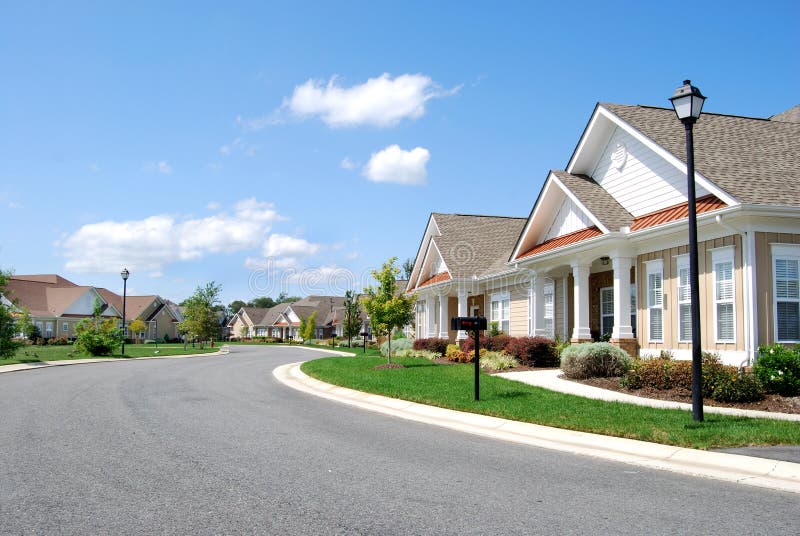 Suburban street stock photo. Image of suburban, lamp - 10924454