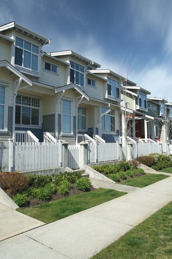 Suburban Town Homes stock image. Image of homes, driveway - 6899275